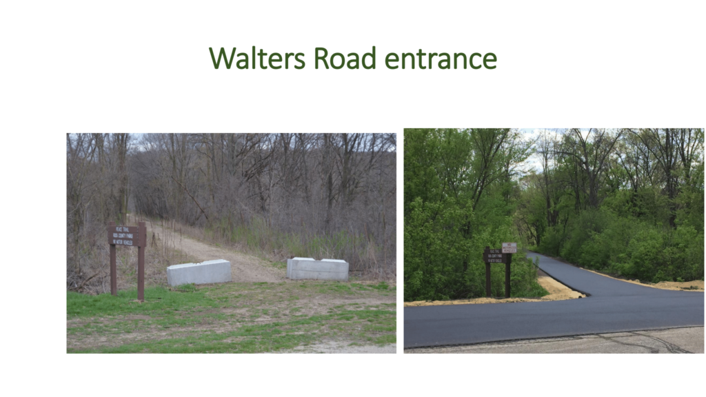 Walter Road Entrance Before Paving - Rock Trail Coalition